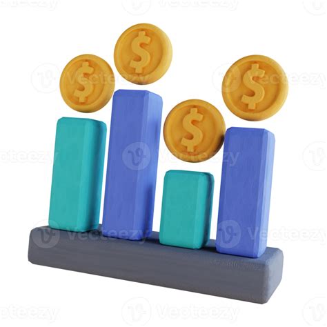 3d Illustration Stack Money Graph 9456763 Png
