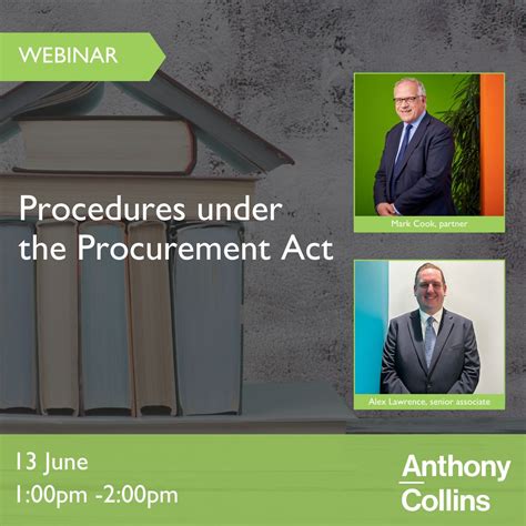 Sign Up For Our Next Webinar On The Procurement Act With Experts Mark Cook And Alex Lawrence