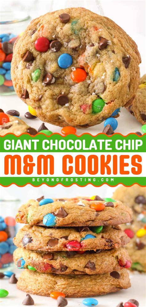 Giant Mandm Chocolate Chip Cookies Xxl Cookies Big Cookies Recipe