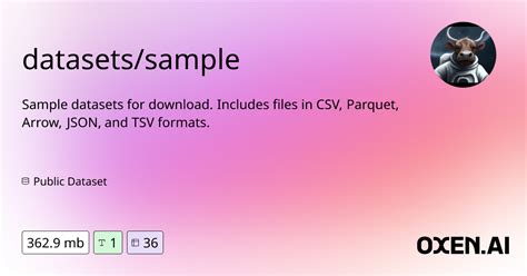 Datasetssample At Main Datasetssample Datasets At Oxenai