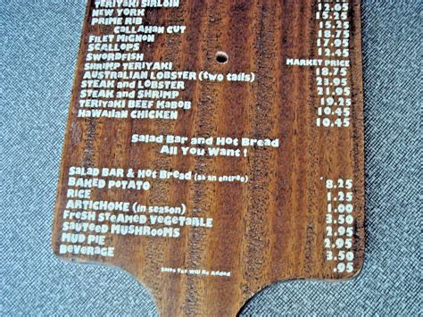 Vintage ~ Chart House 1980s Wood Restaurant Menu ~ 4745018511