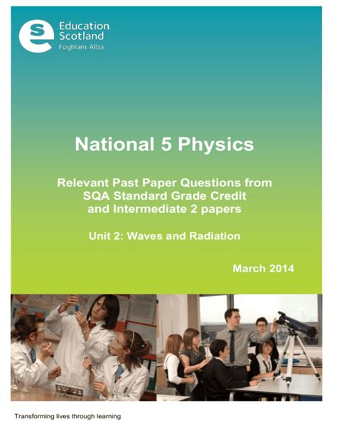 National 5 Physics Waves And Radiation Past Paper Questions