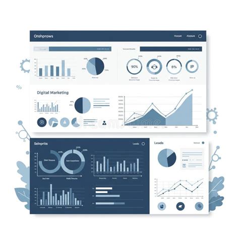 Dashboard Featuring Digital Marketing And Analytics Data Composed Of Pie Charts Bar Stock