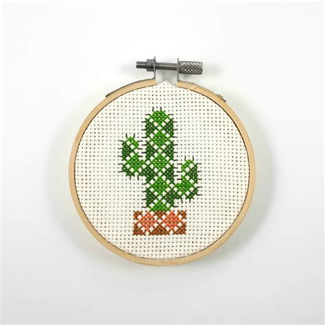 Geometric Cactus Cross Stitch Pattern Ringcat Design