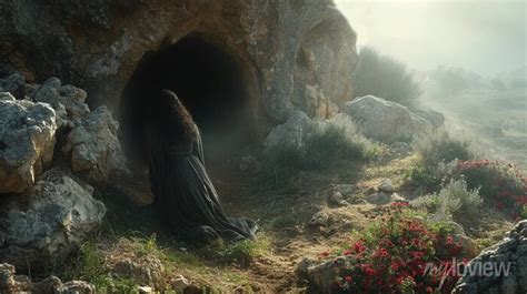 Mary Magdalene At The Cave Of The Resurrection Of Jesus Christ • Wall