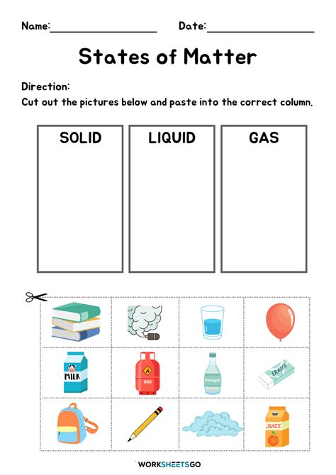 States Of Matter Worksheet Kindergarten Artofit