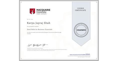 kavya jayraj shah on linkedin completion certificate for excel skills
