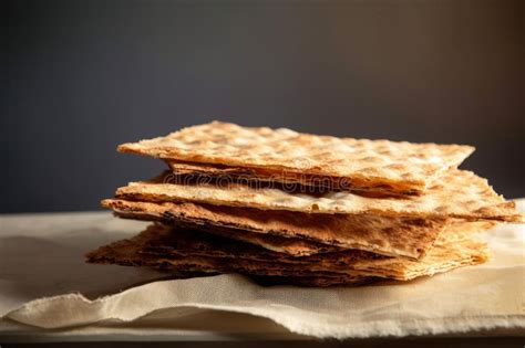 Traditional Matzah Bread A Food Eaten During Passover Generative Ai