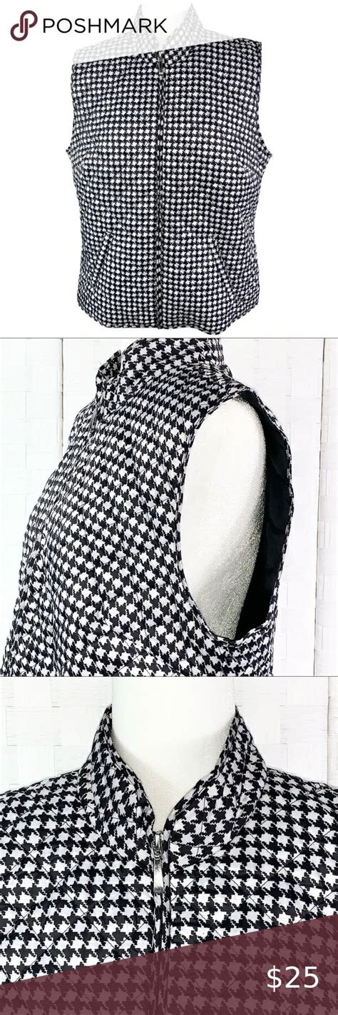 Karen Scott Nailshead Pattern Sports Vest L Houndstooth Pattern
