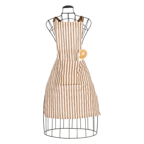 Tablier En Coton Et Flex Rayure Brune