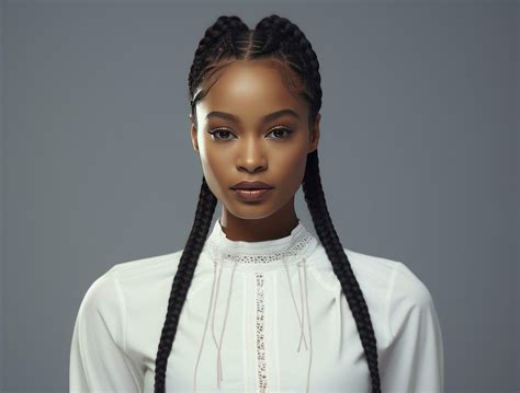 Ai Generated Black Model Girl With Braid Hairstyles 36729710 Stock