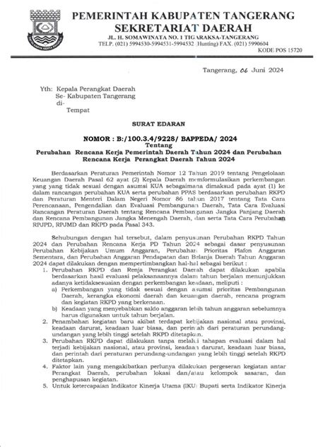 Se Perubahan Rkpd 2024 Dan Perubahan Rencana Kerja Pd 2024 Oke Pdf