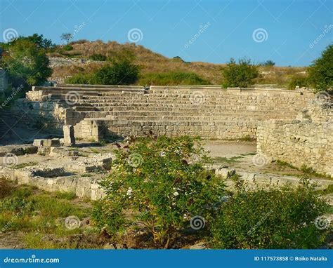 Amphitheater In Tauric Chersonese Sewastopol Krim Stockfoto Bild