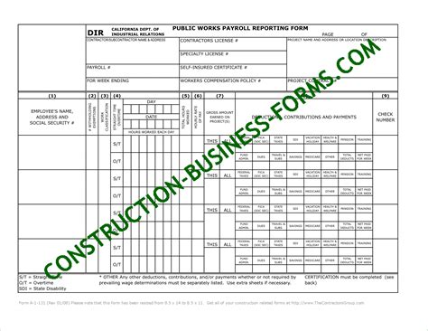 F700 065 000 Washington Certified Payroll Report Form