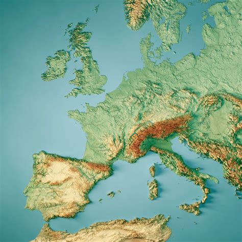 Physical Map Of Western Europe