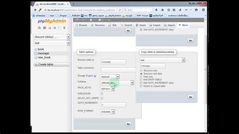 สอน Php วิธีเปลี่ยน Charset ของตารางฐานข้อมูล Mysql ใน Phpmyadmin