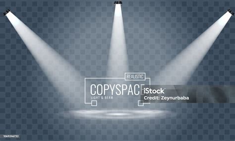 3 공중 스포트라이트 투명 배경에 한 지점에 광선의 방향으로 디자인 벡터 일러스트 레이 션 3가지 개체에 대한 스톡 벡터 아트 및 기타 이미지 Istock