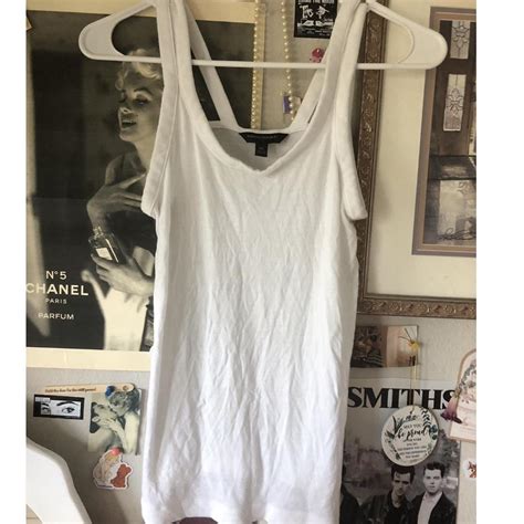 Vintage 2000s Banana Republic White Tank Top Super Depop