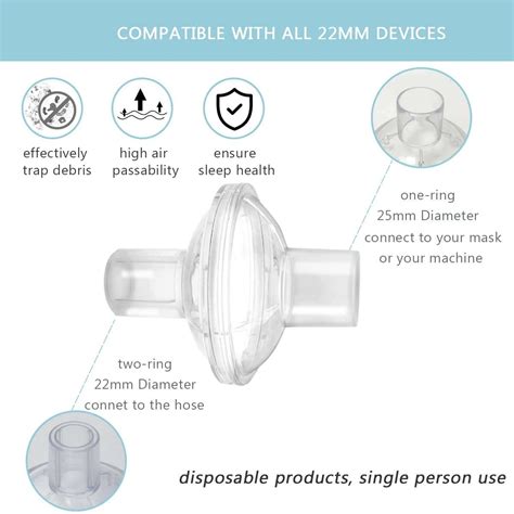 5 Pack Ober Universal Inline Bacterial Viral Filter For Cpap Machines