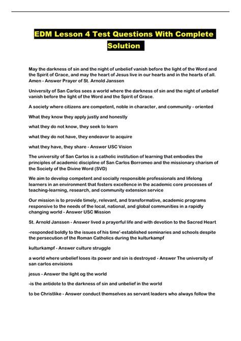 Edm Lesson 4 Test Questions With Complete Solution Edm Stuvia Us