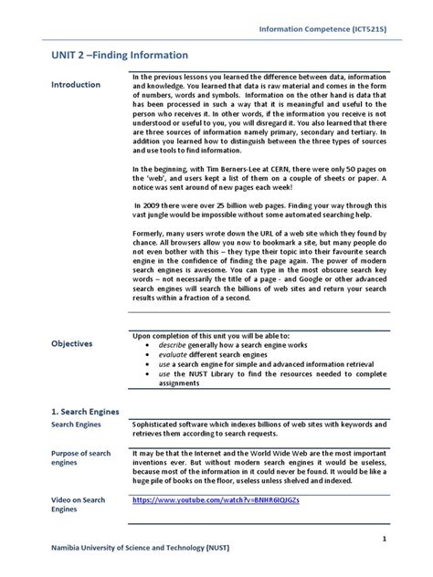 Ict Unit 2 Pdf Search Engine Optimization World Wide Web