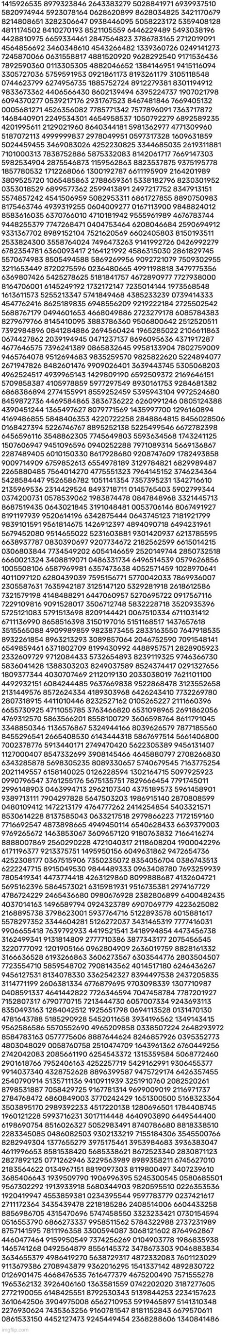 Hey Guise Since Its Pi Day Im Going To Post 10000 Digits Of π After