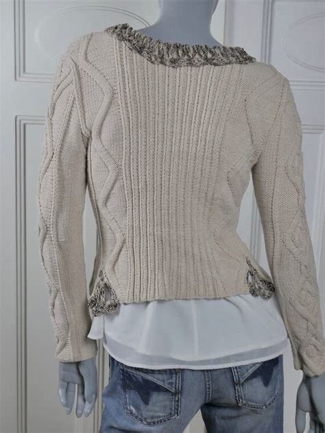 Cable Knit Cardigan 1990s European Vintage Cotton Kn Gem