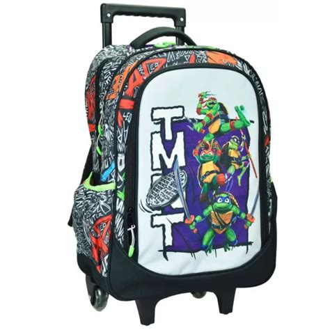 Backpack On Wheels Ninja Turtle Graffiti 46 Cm High End School Bag