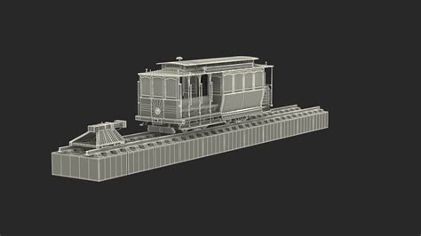 3d Model Vintage Tram With Red Rail Buffer Turbosquid 2450092