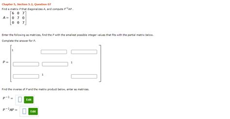 solved find a matrix p that diagonalizes a and compute