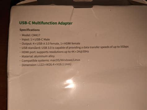 Usb C Multifunction Adaptor5 In 1 Computers And Tech Parts