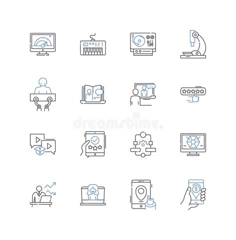 Intelligent Chat Line Icons Collection Chatbot Ai Conversational