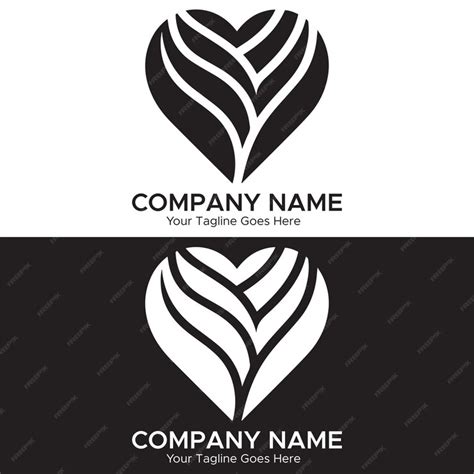 Premium Vector Free Vector Black And White Heart Logo Design Template