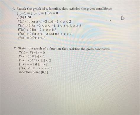 Solved 6 Sketch The Graph Of A Function That Satisfies The