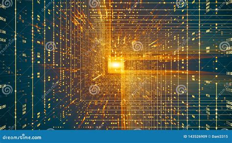 Binary Data Stream Background Transfer Of Information Cloud Computing