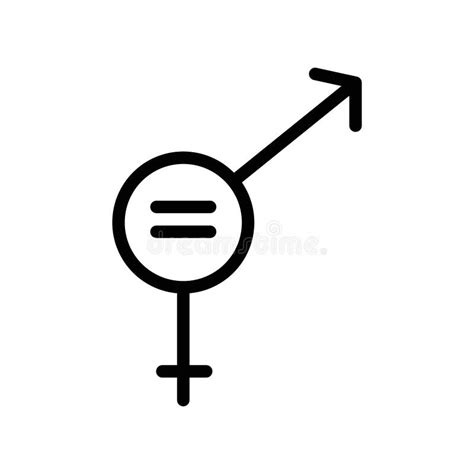 Gender Equality Icon Thin Line Art Isolated Stock Vector Illustration