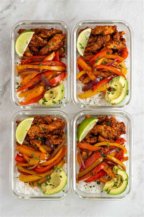 Chicken Fajita Meal Prep Bowls Recipe Chicken And Veggies Meal Prep