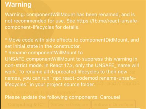 Warnings ComponentWillMount ComponentWillReceiveProps Use NativeDriver Issue F Fei