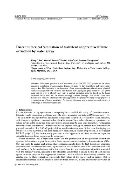 Pdf Direct Numerical Simulation Of Turbulent Nonpremixed Flame