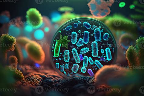 Bacteria Cells Under Microscope Background Bacteria Disease Epidemic