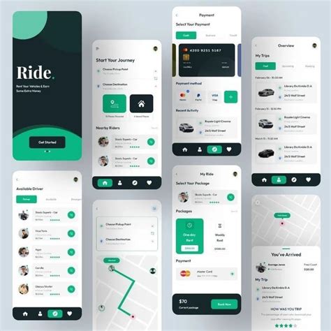 ui ux design 24 hour on instagram ride share mobile app designed by
