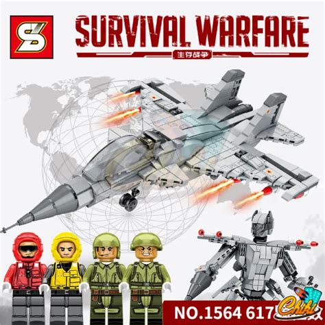ตัวต่อ SURVIVAL WARFARE เครื่องบินเจสเเปงร่างเป็นหุ่นยนต์ได้ SY1564 ...