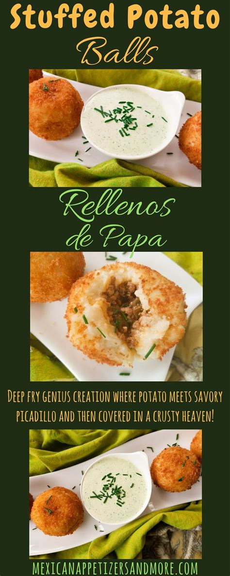 Rellenos De Papa Stuffed Potato Balls Recipe Stuffed Potato Balls Mexican Food Recipes