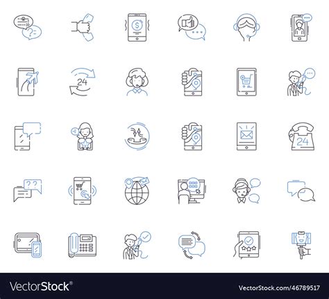 Mobile Line Icons Collection Smartph Tablet App Vector Image