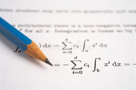 Pencil On Mathematic Formula Exercise Test Paper In Education School