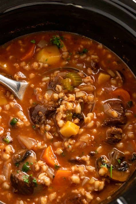 Crock Pot Beef Barley Soup