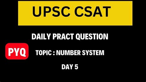 Csat Quant Number System Csat Cseprelims Iasprelims Csat Youtube