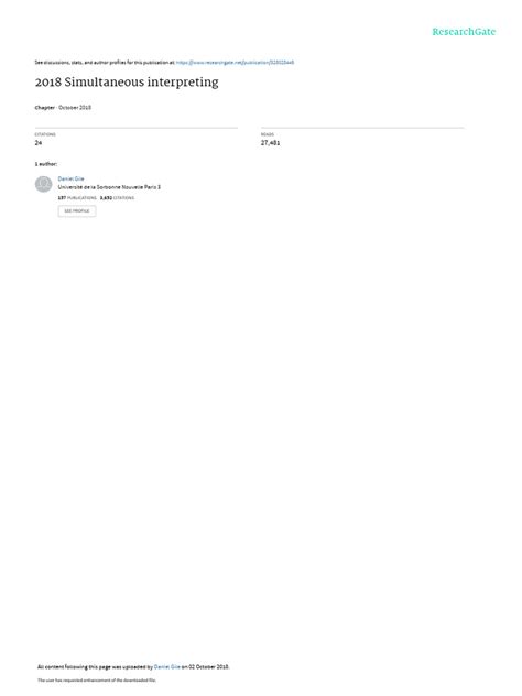 2018 Simultaneous Interpreting October 2018 Pdf Language Interpretation Speech