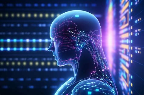 Premium Photo Artificial Intelligence Robot And Big Data Stream And
