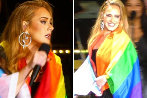 Adele Wraps Herself In Rainbow Flag On Her Last Night Headlining